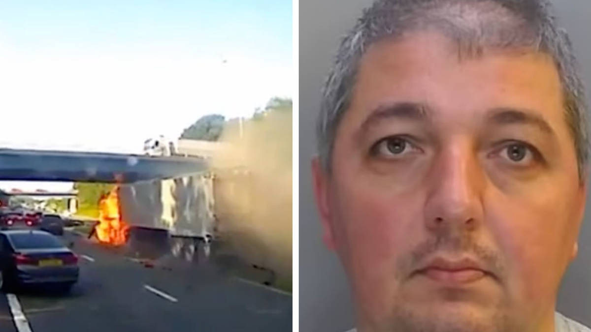 Horrific moment lorry ploughs into cars, killing three, as driver ... Horrific moment lorry ploughs into cars, killing three, as driver ...