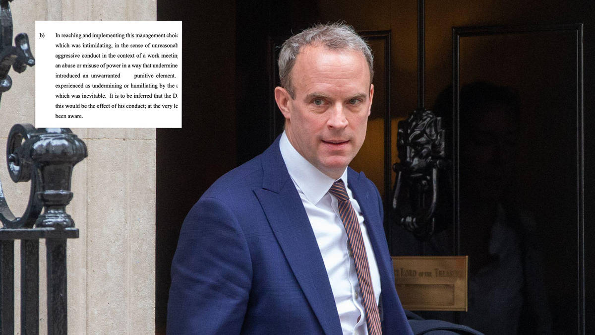 Key findings from the Dominic Raab bullying report - LBC Key findings from the Dominic Raab bullying report - LBC