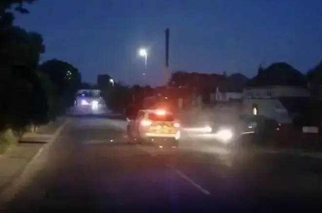 Shocking footage of police officer smashing car into family vehicle at ... Shocking footage of police officer smashing car into family vehicle at ...